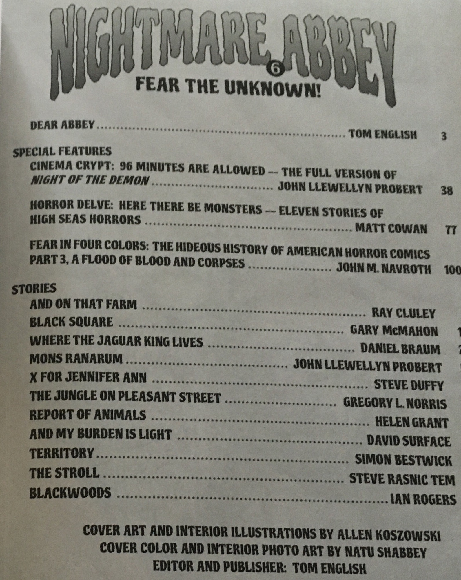 NIGHTMARE ABBEY ISSUE #6 IS NOW AVAILABLE – Horror Delve